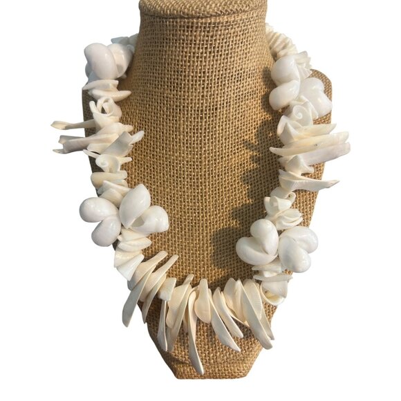 None | Jewelry | Vintage White Puca Shell Statement Necklace Chips ...